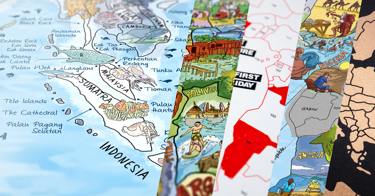 Awesome Maps | Illustrated World Map Posters & Canvases