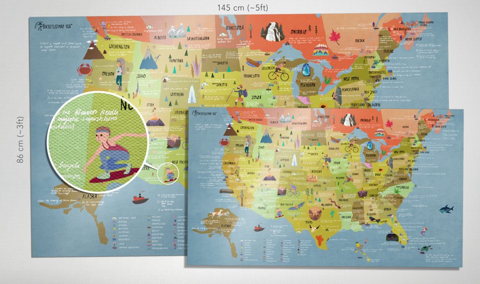 Bucketlist Map USA | A bucket list map for outdoor enthusiasts